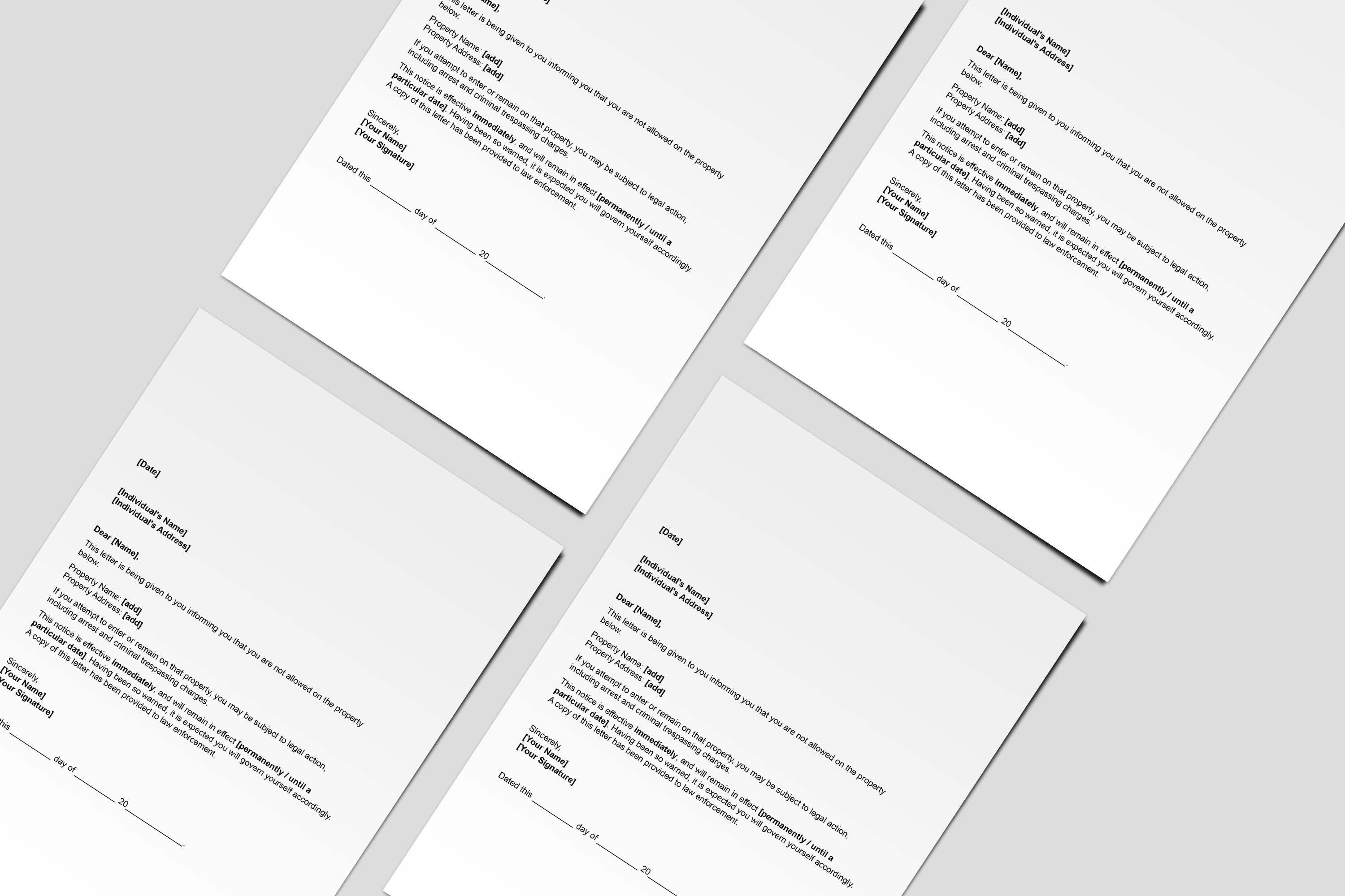 No Trespassing Letter,no Trespassing Letter Template,letter of No ...