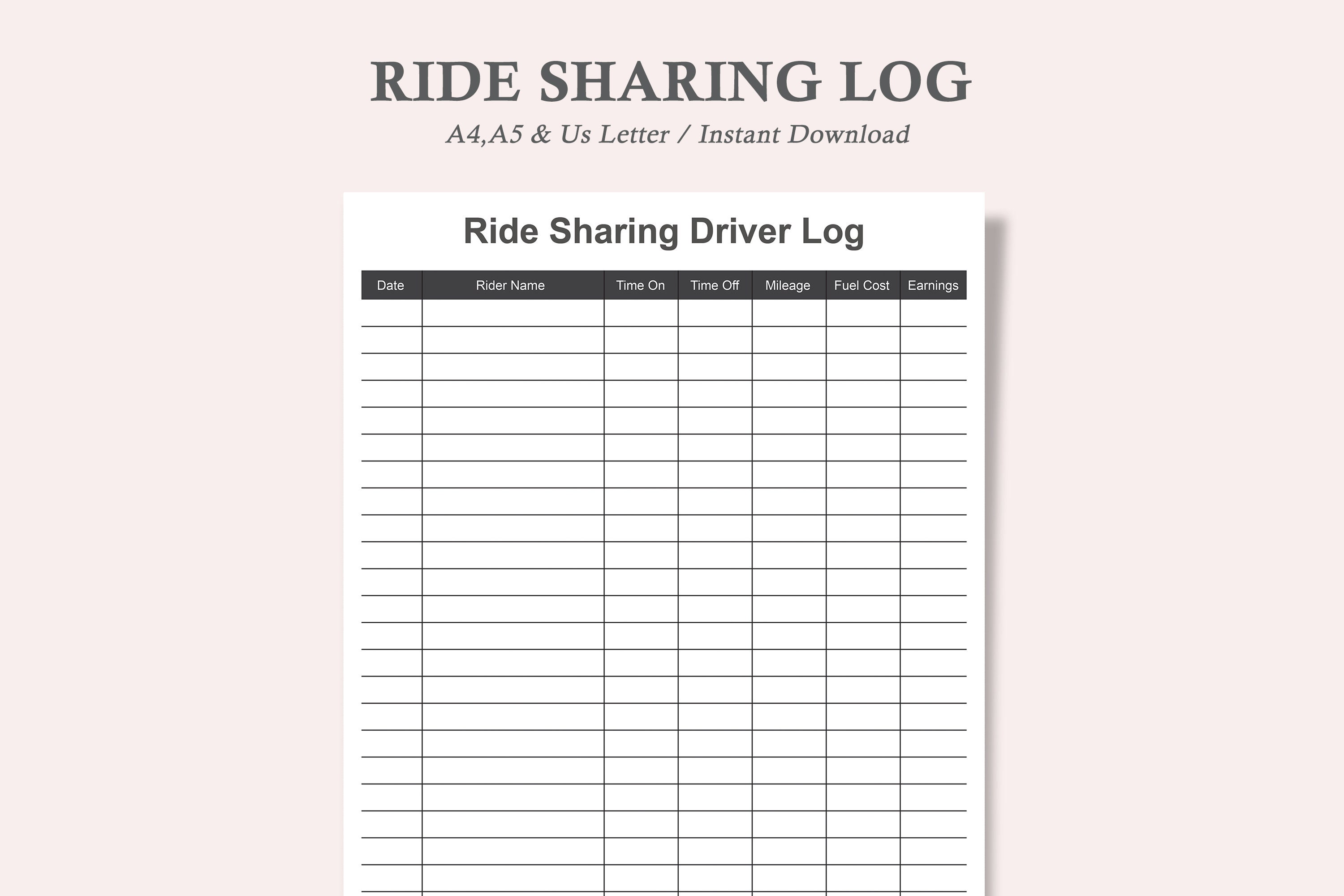 Driver Log,driver Log Sheet,driving Hours Log,drivers Hours Log Book ...