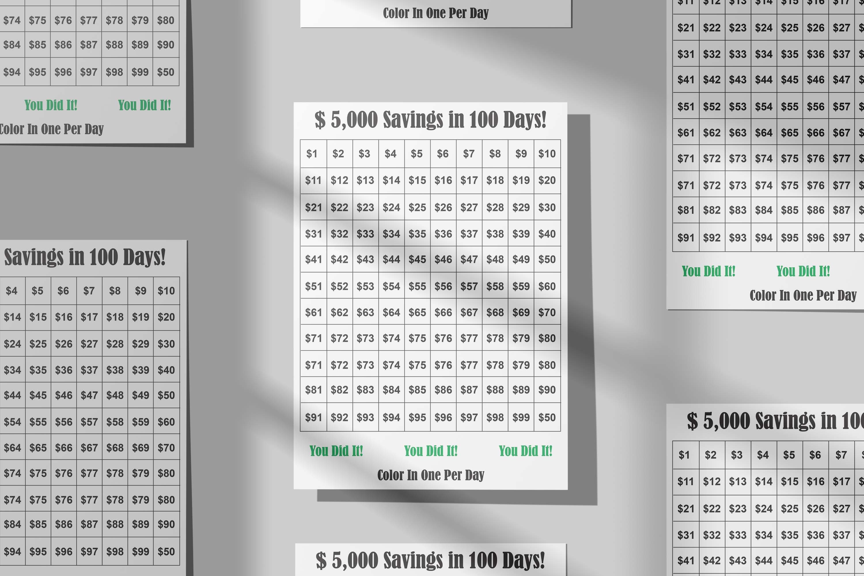 5000 Money Saving Challenge,money Saving Planner,goney Goal Tracker ...