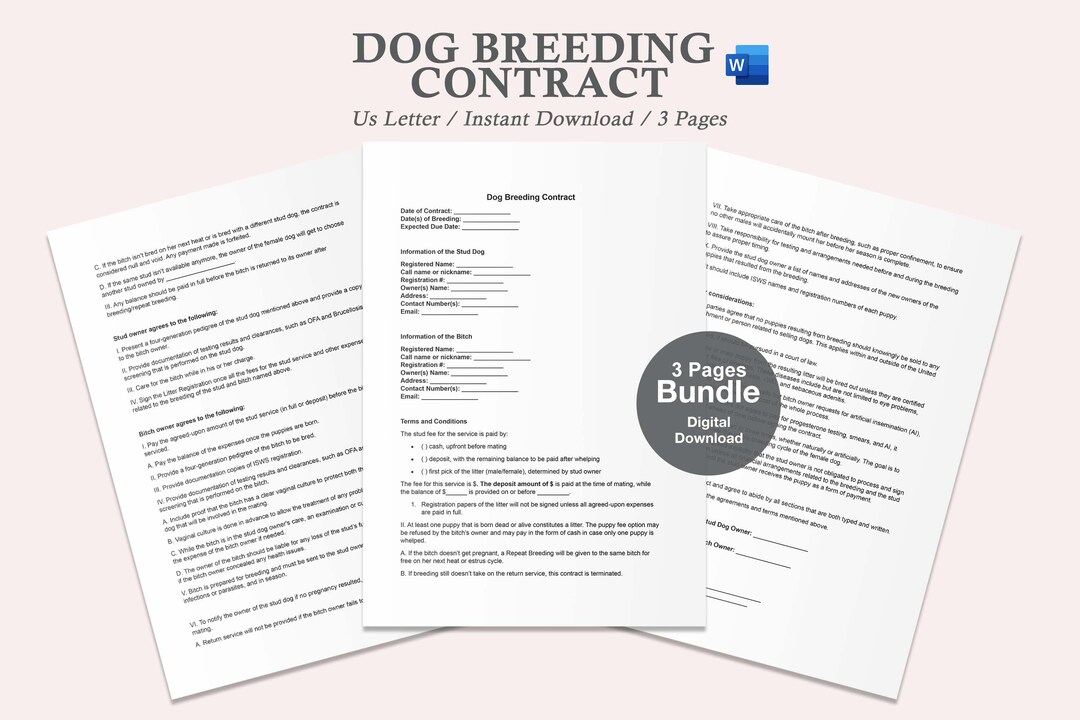 Dog Breeding Contract,dog Breeding Records,dog Breeding Contract ...