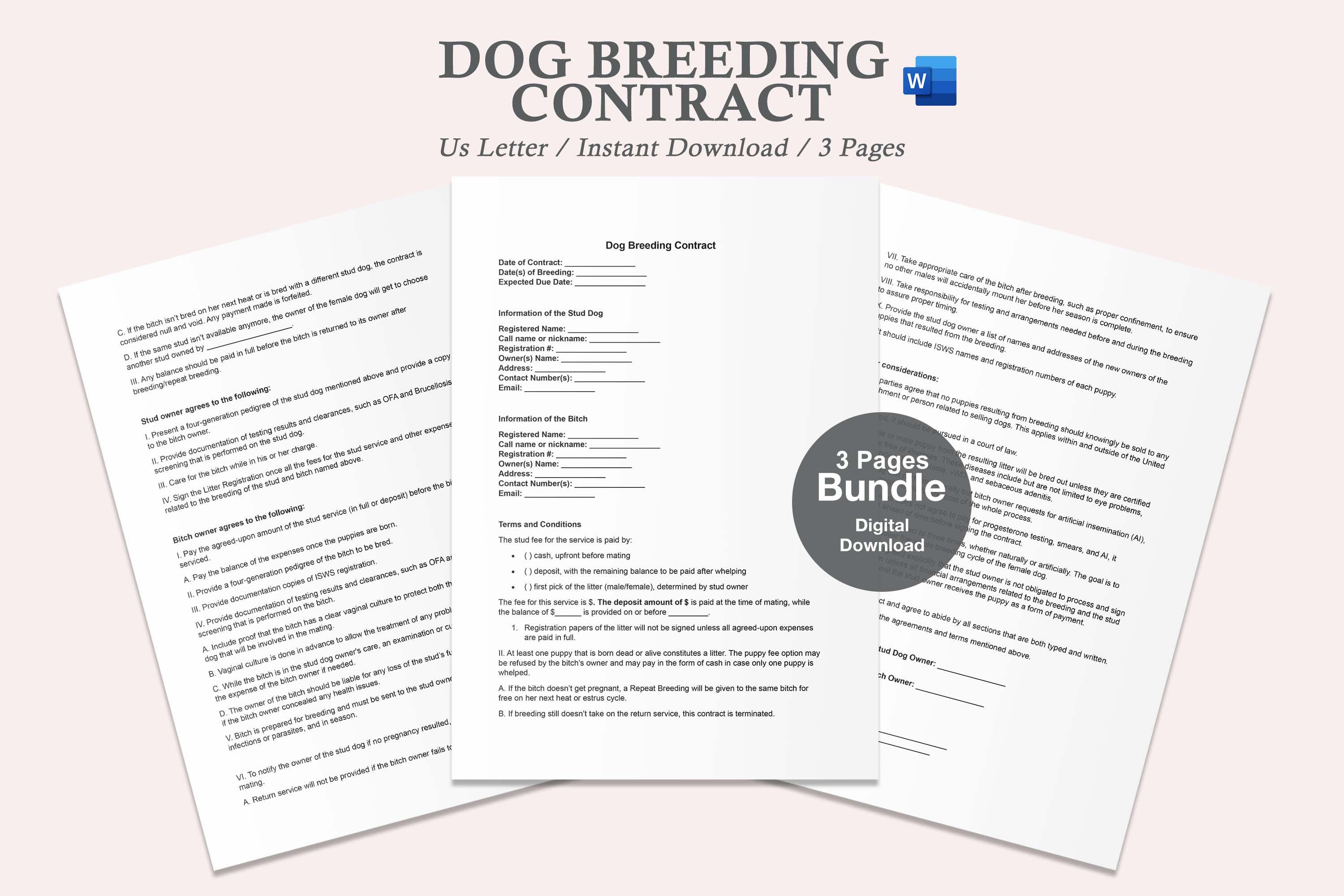 Dog Breeding Contract,dog Breeding Records,dog Breeding Contract ...