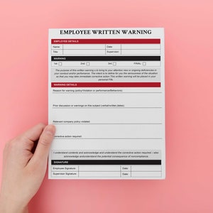 Employee Written Warning From,employee Write Up,employee Warning Notice ...