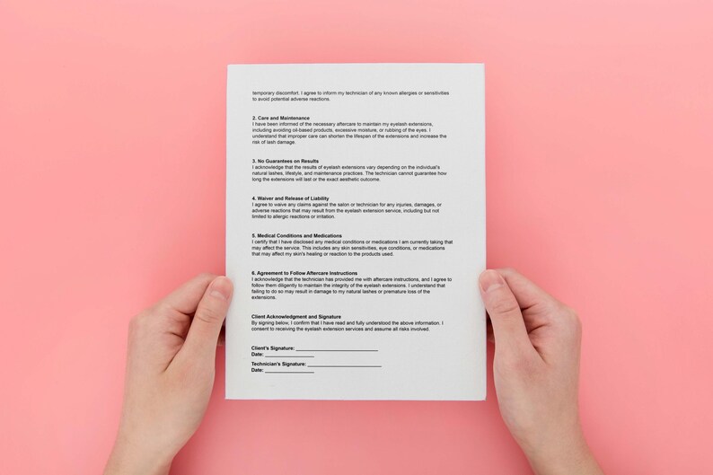 Eyelash Extension Consent Form,eyelash Consent Form,eyelash Extension Consultation Form,lash ...
