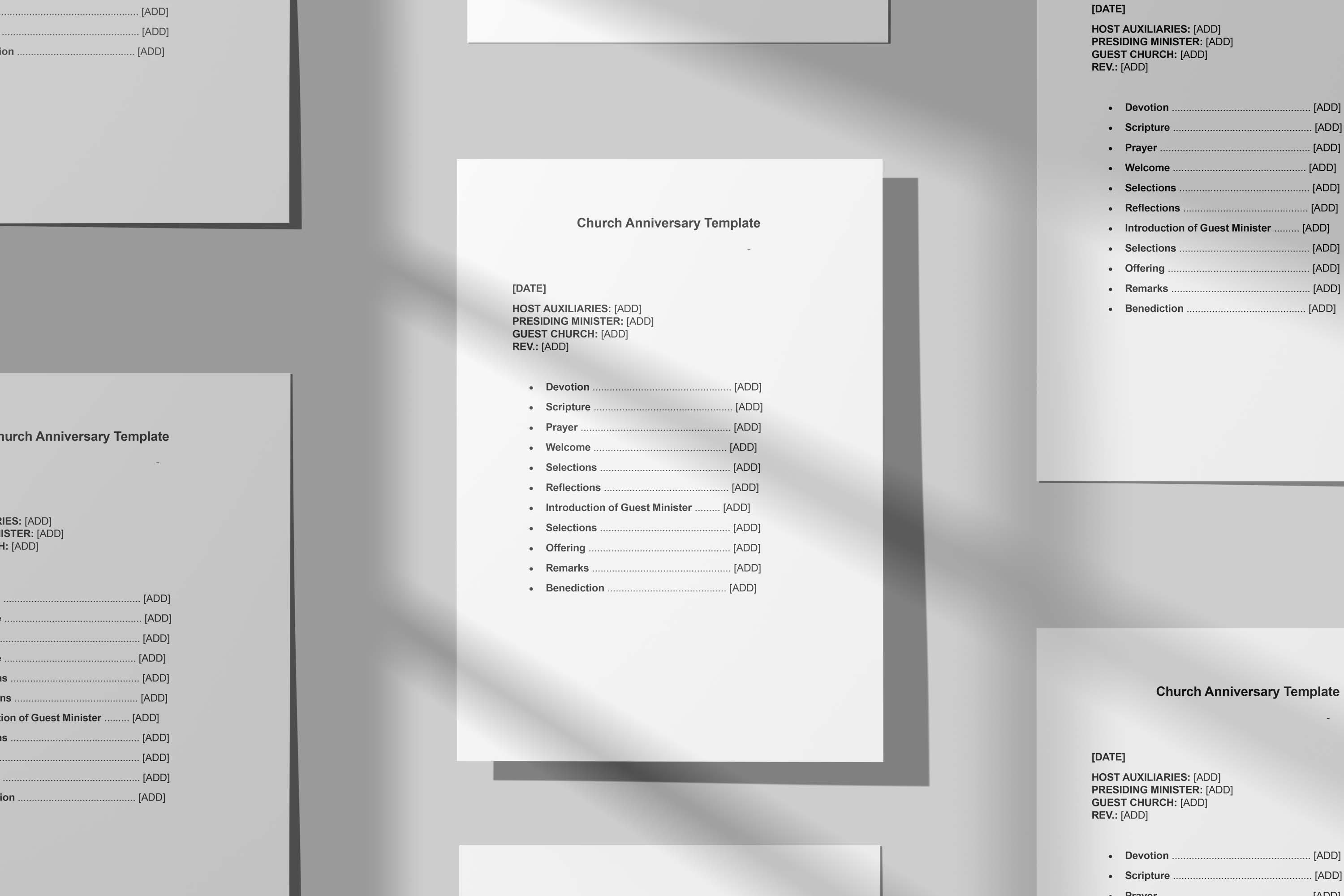Church Anniversary Program Template,church Program Template,church ...