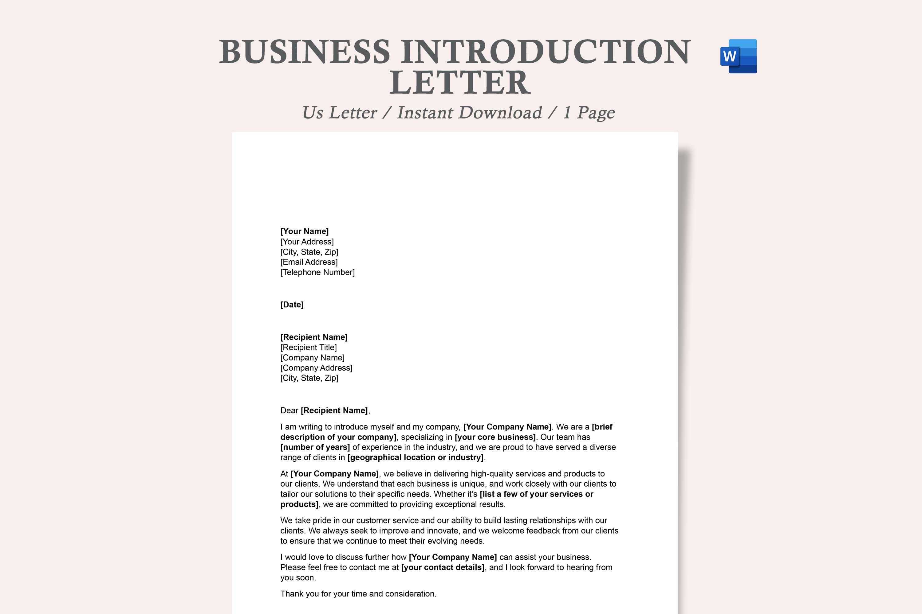 Business Introduction Letter,business Introduction Letter Sample ...
