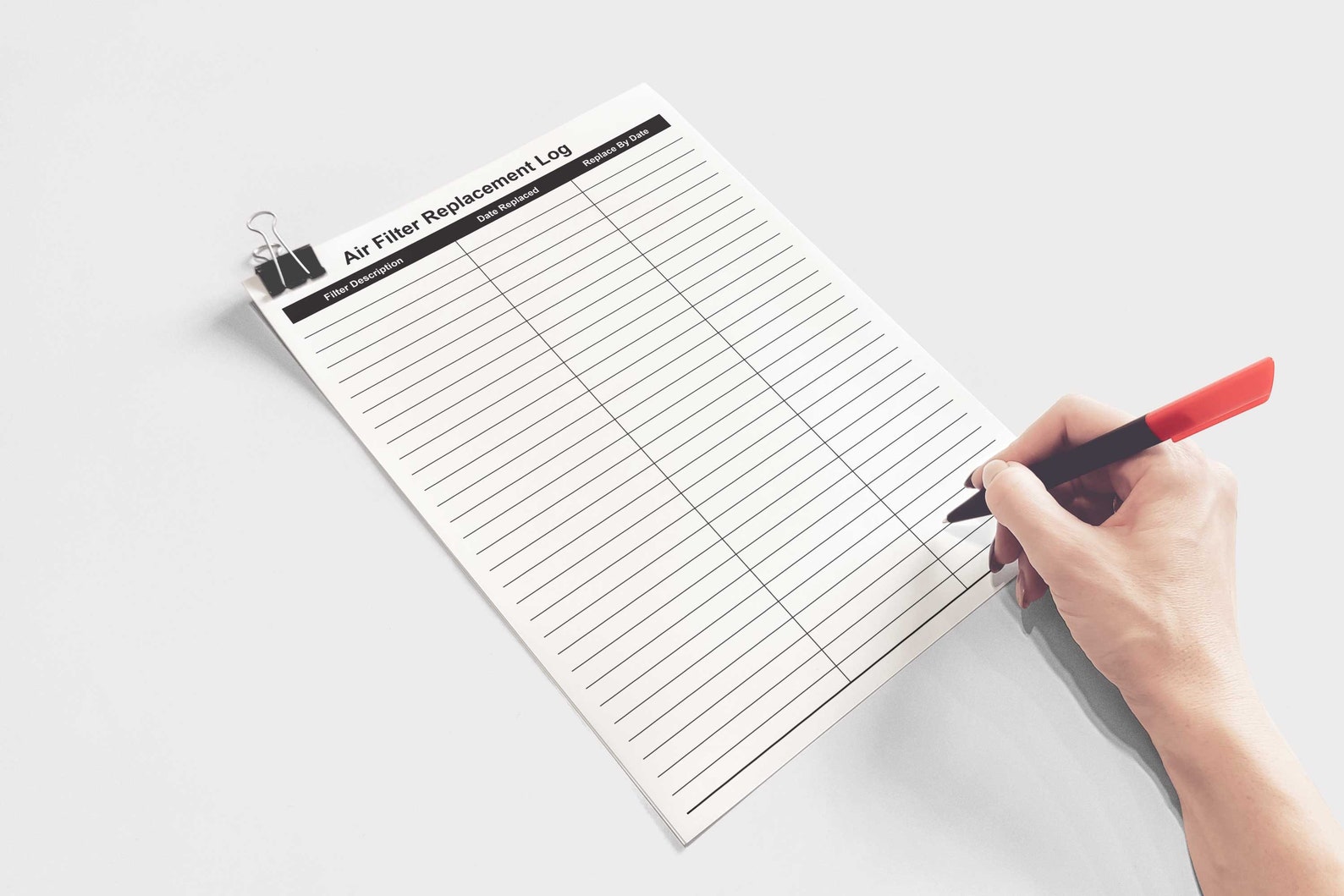 Filter Replacement Log,air Filter Log,air Filter Planner,ac Filter Log ...