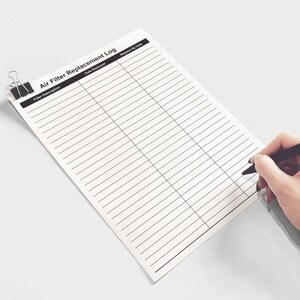 Filter Replacement Log,air Filter Log,air Filter Planner,ac Filter Log ...