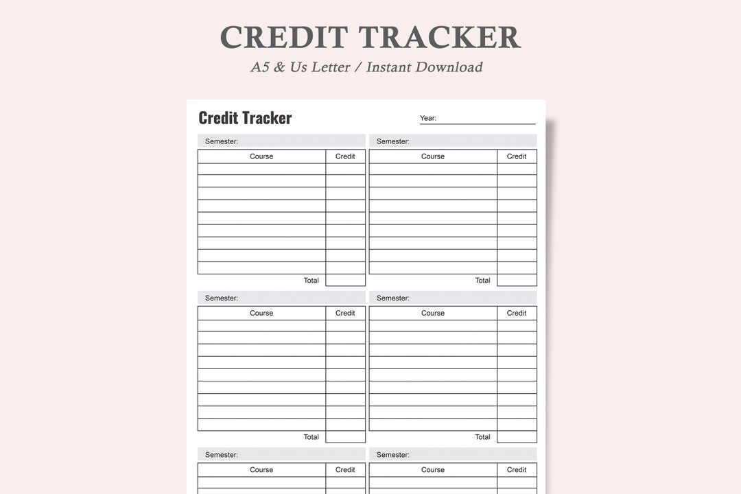 Course Schedule Planner,course Planner,credit Tracker,credit Score ...