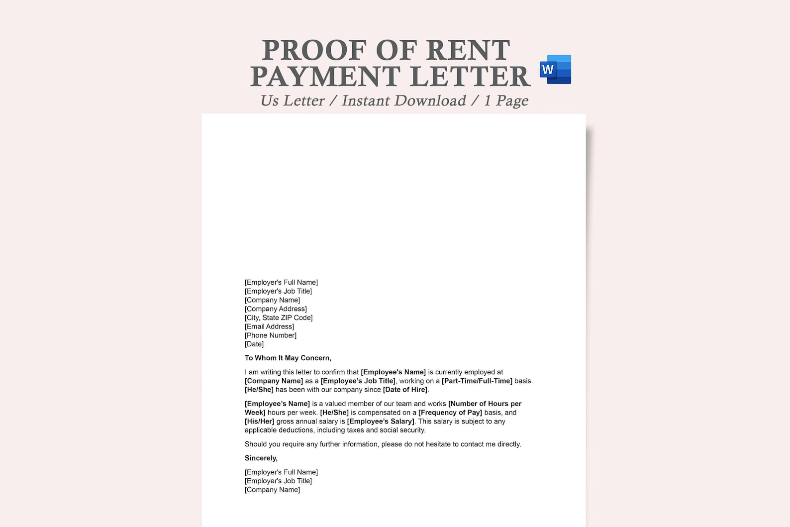 Proof of Rent Payment Letter Template,proof of Rental Payment Letter ...