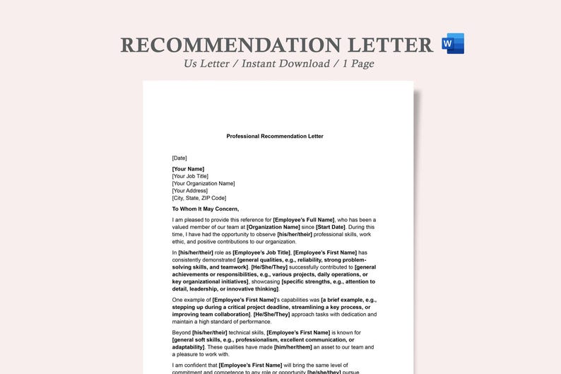 Professional Recommendation Letter,letter of Recommendation ...