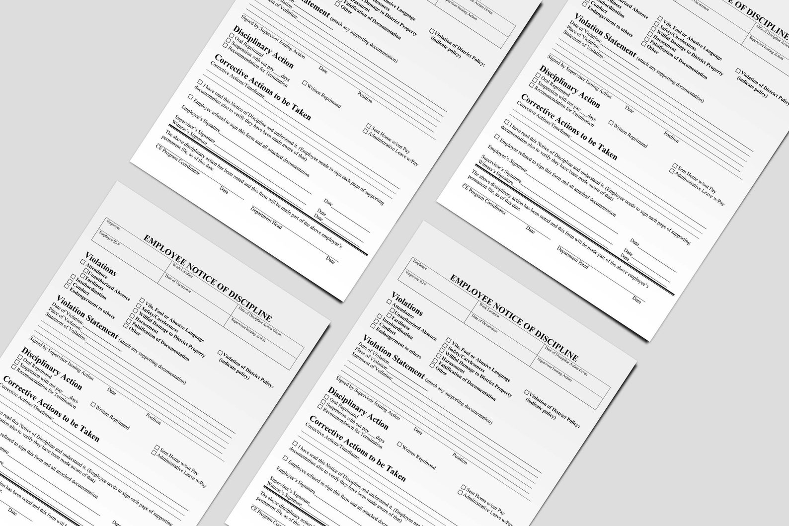 Employee Write up Template,employee Write up Form,employee Write up ...