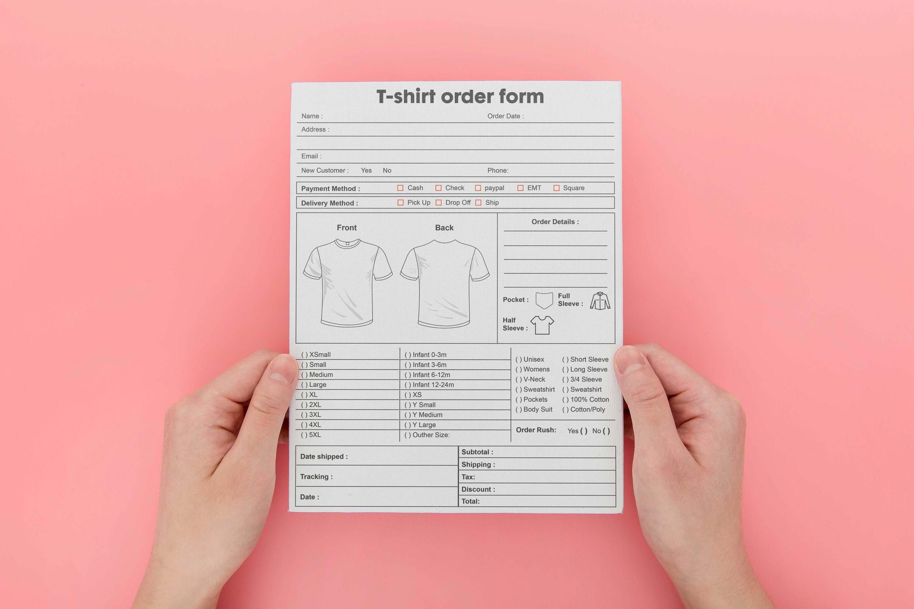 T Shirt Order Form,tshirt Order Form Template,t Shirt Form,tshirt Order ...