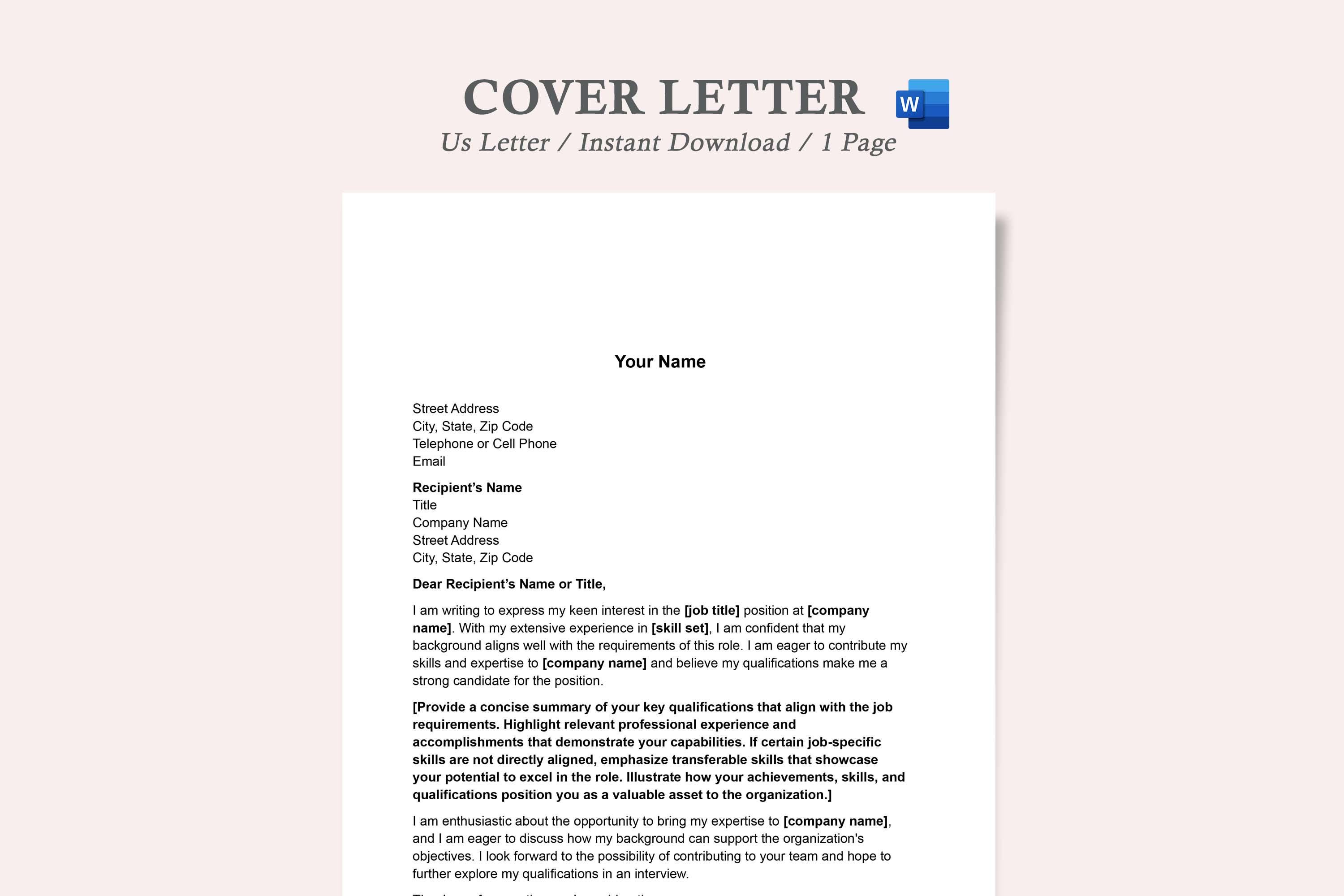 Basic Cover Letter,cover Letter Template,simple Cover Letter,cover ...