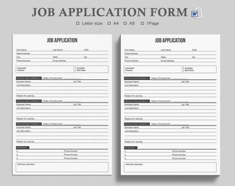 Job Tracking Form - Etsy