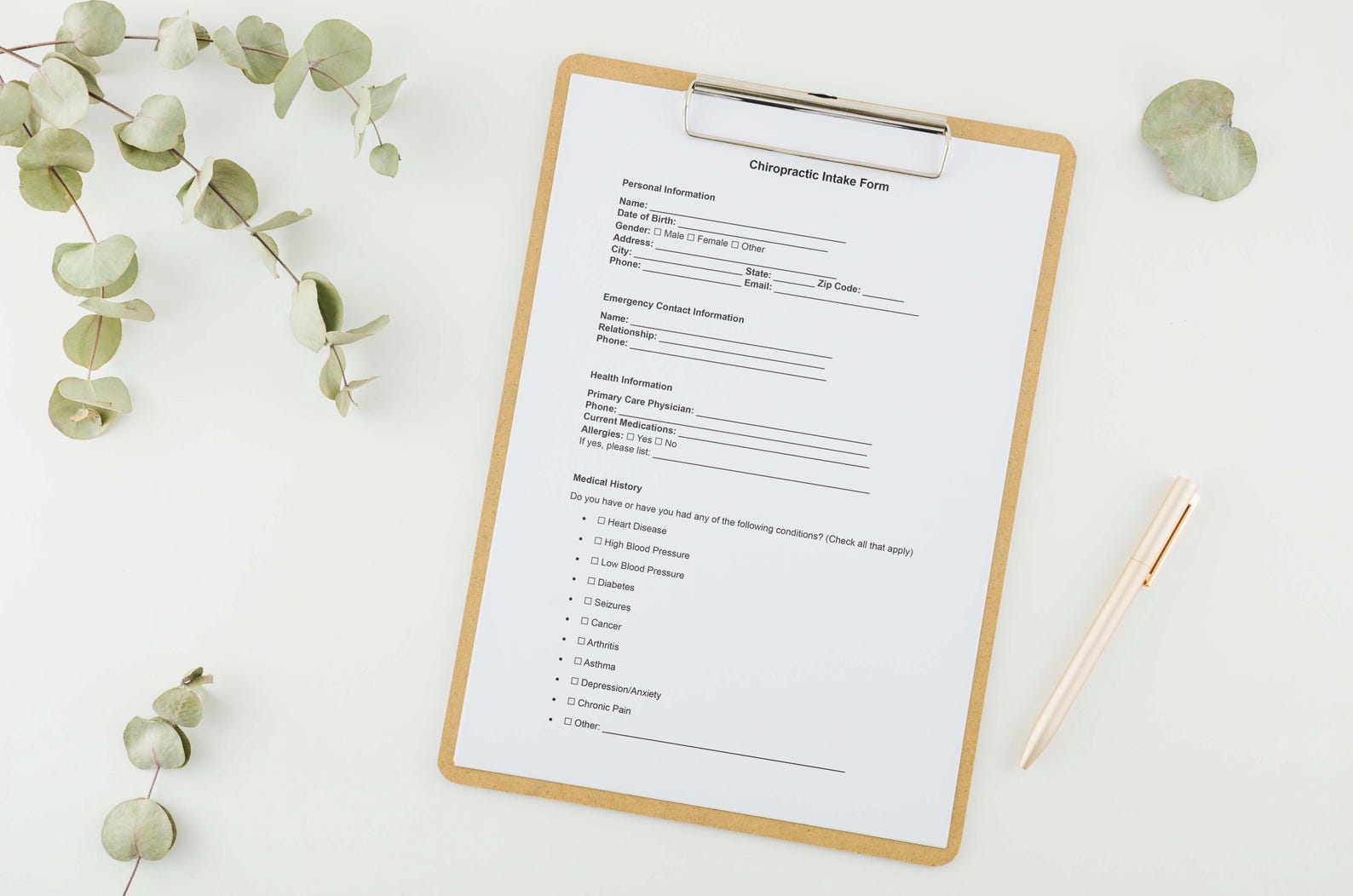 Chiropractic Intake Form,chiropractic Intake Paperwork,editable ...