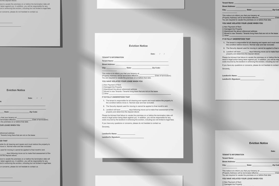 Template of Eviction Notice,printable Eviction Notice Form,eviction ...