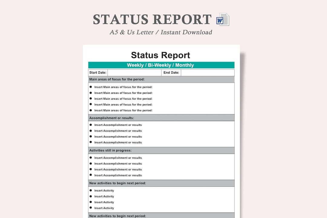 Status Update Template,project Status Report Template,status Report ...