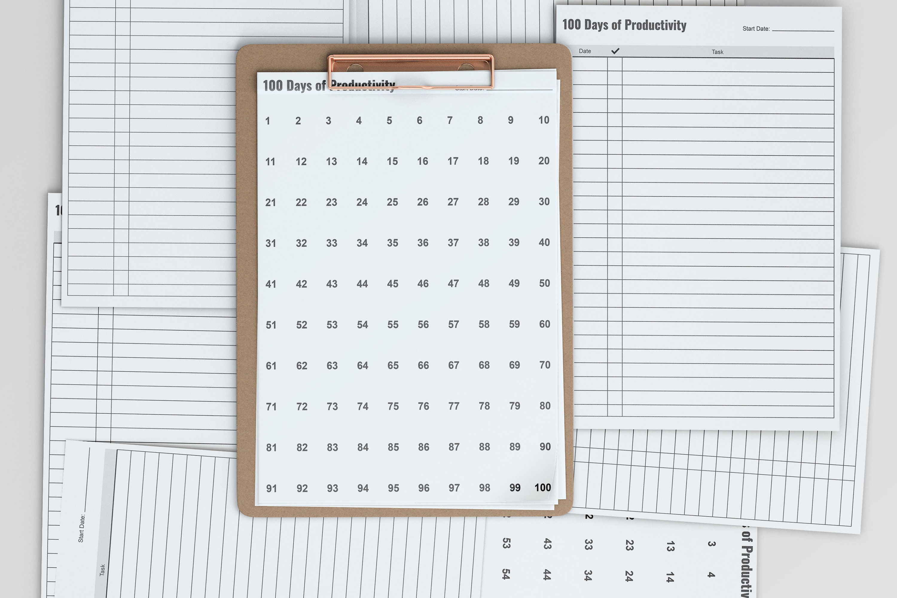 100 Days Tracker,100 Days Productivity Planner,100 Days Challange,100 ...