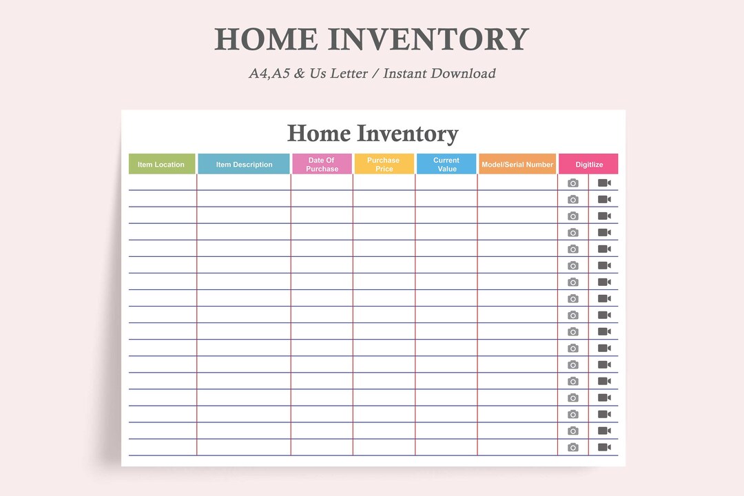 Home Inventory,home Organization,home Management,home Binder,home ...