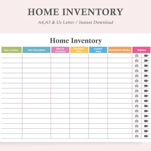 Home Inventory,home Organization,home Management,home Binder,home ...