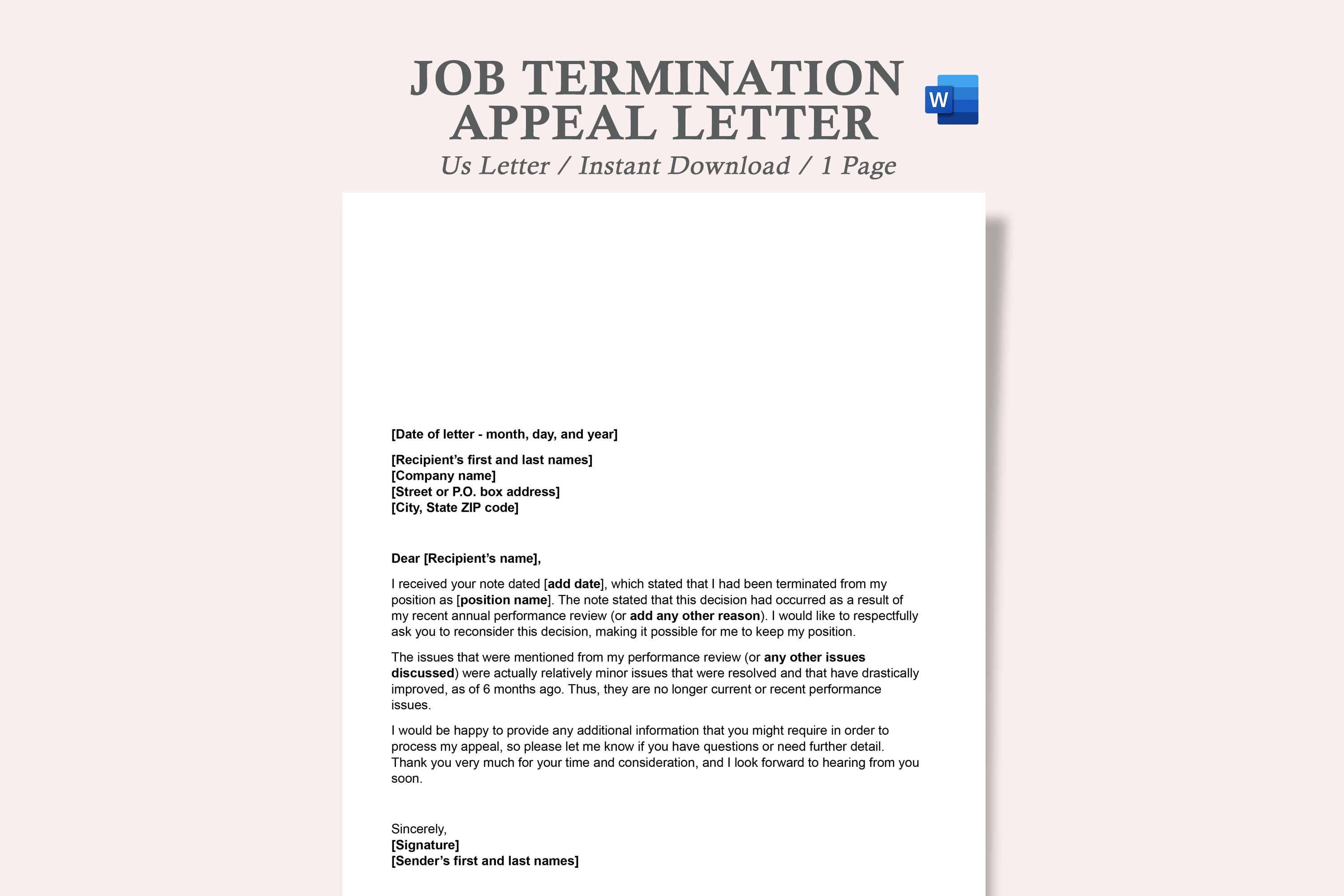 Job Termination Letter,termination Letter Template,employee Termination ...
