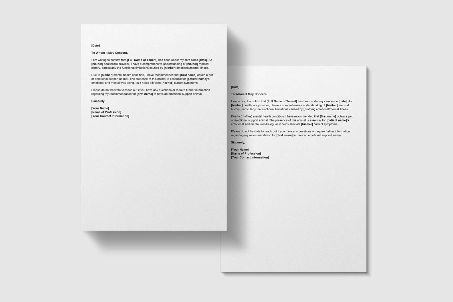 Emotional Support Animal Letter,esa Letter Template,support Animal ...