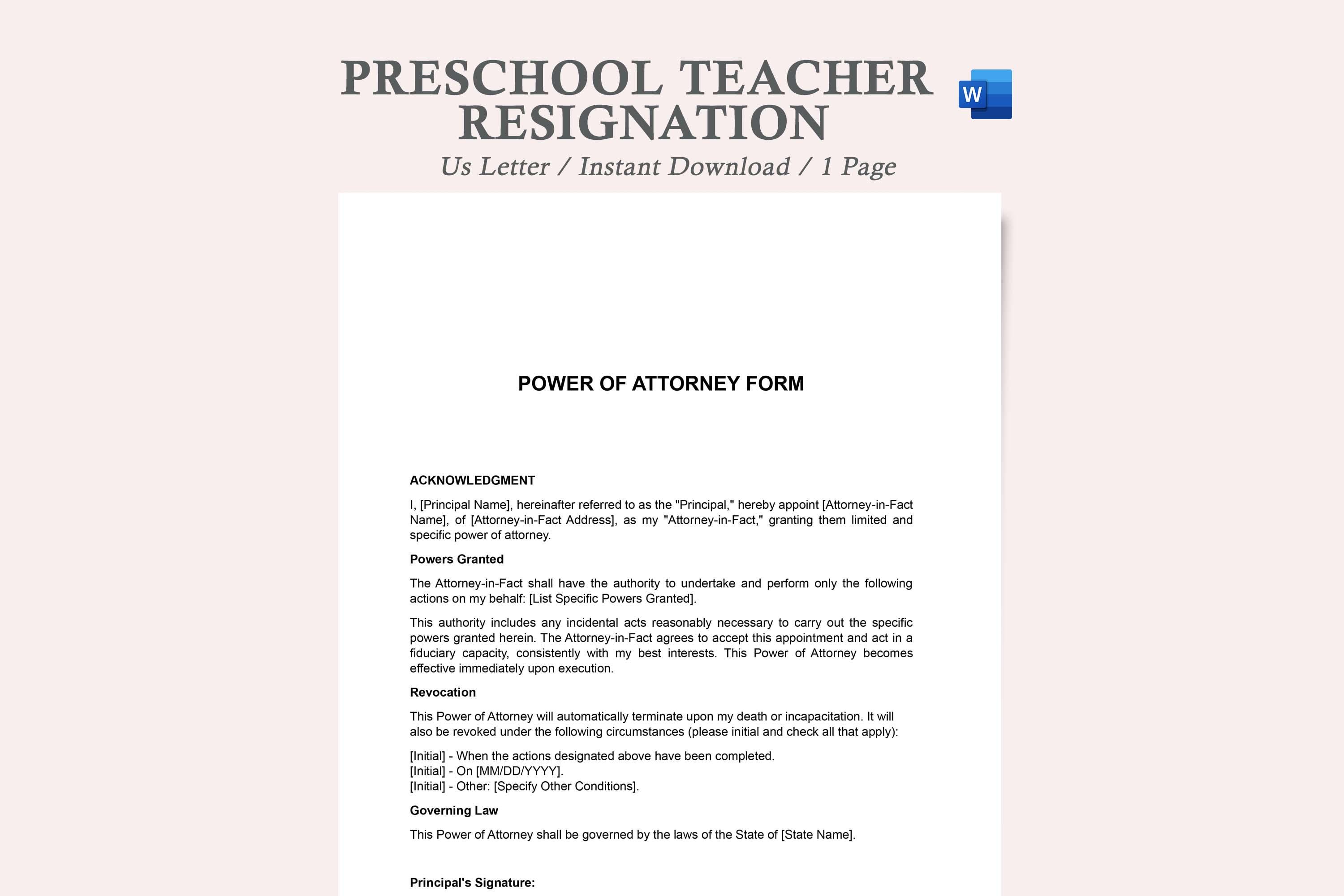 Teacher Resignation Letter,teacher Resignation Letter Template,educator ...