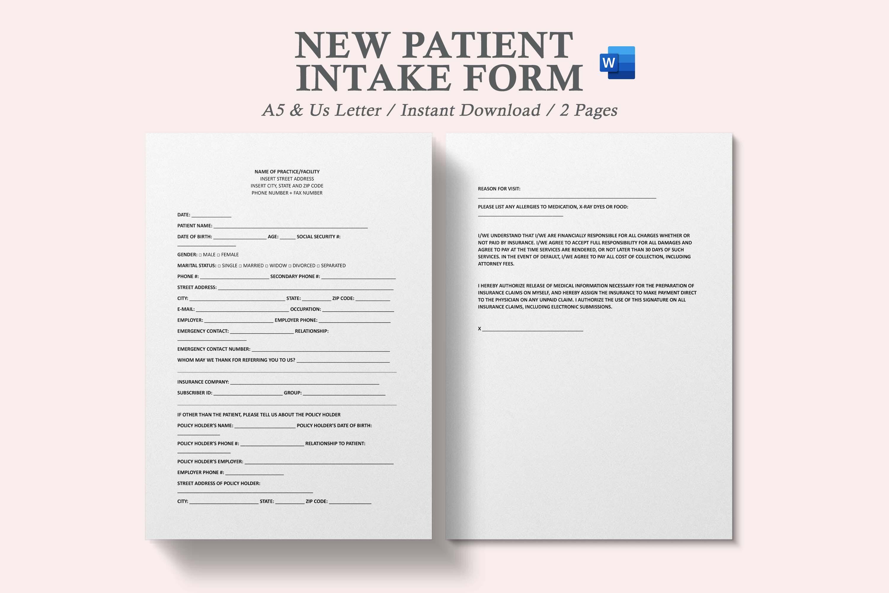 Patient Intake Form,new Patient Intake Form,patient Intake Form ...