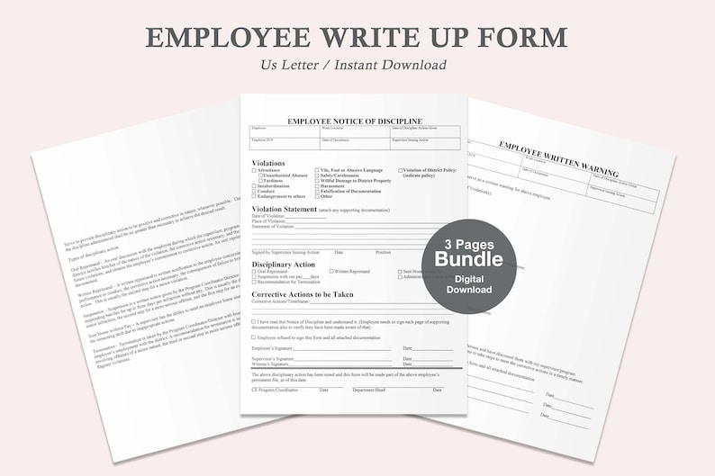 Employee Write up Template,employee Write up Form,employee Write up ...