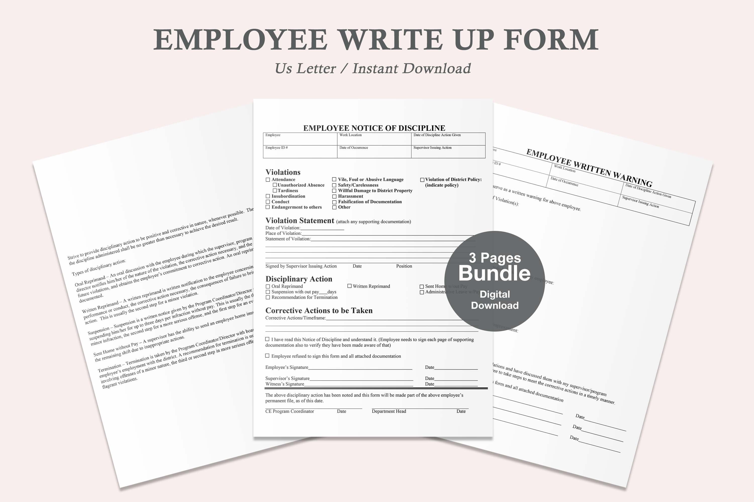 Employee Write up Template,employee Write up Form,employee Write up ...