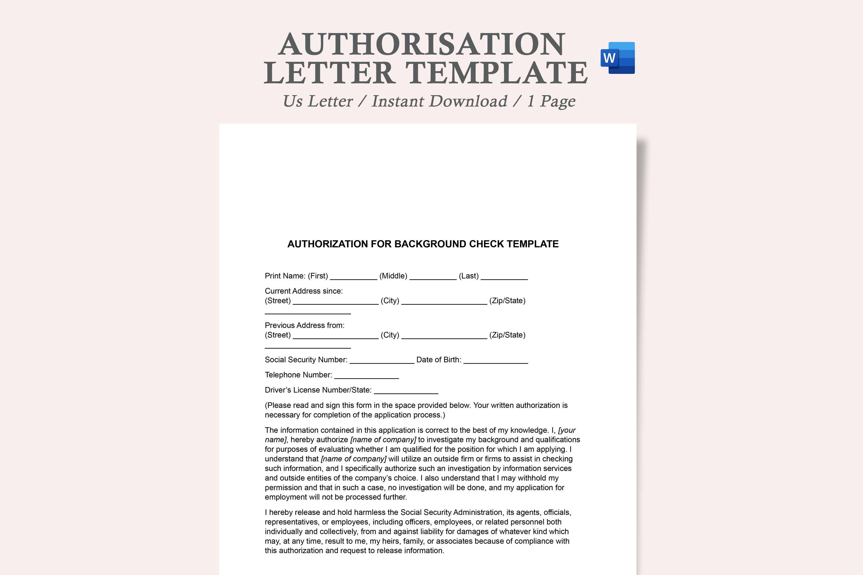Authorisation Letter Template,simple Authorisation Letter,authorisation ...