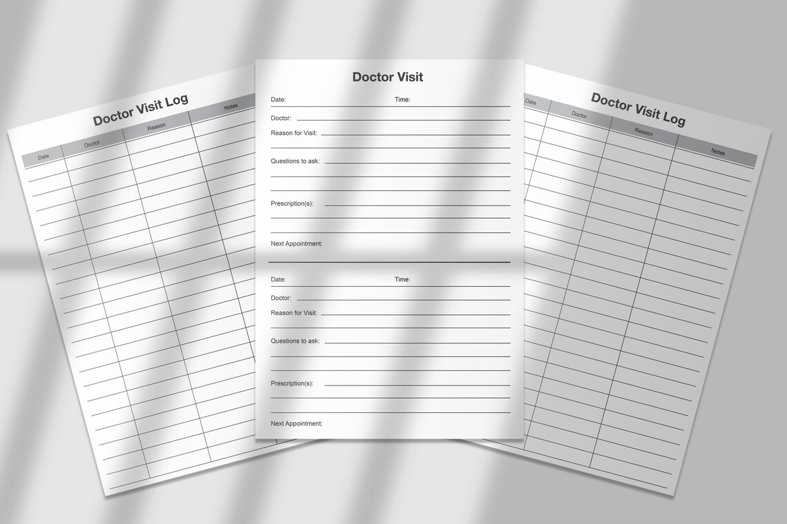 Doctor Visit Log,doctor Tracker,doctor Planner,doctor Appointment ...