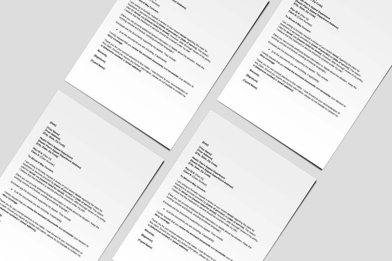 Health Insurance Letter,health Insurance Appeal Letter,health Insurance ...