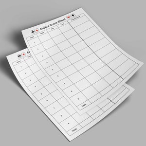 Euchre Score Sheet,euchre Score Cards Printable,euchre Tournament Score ...