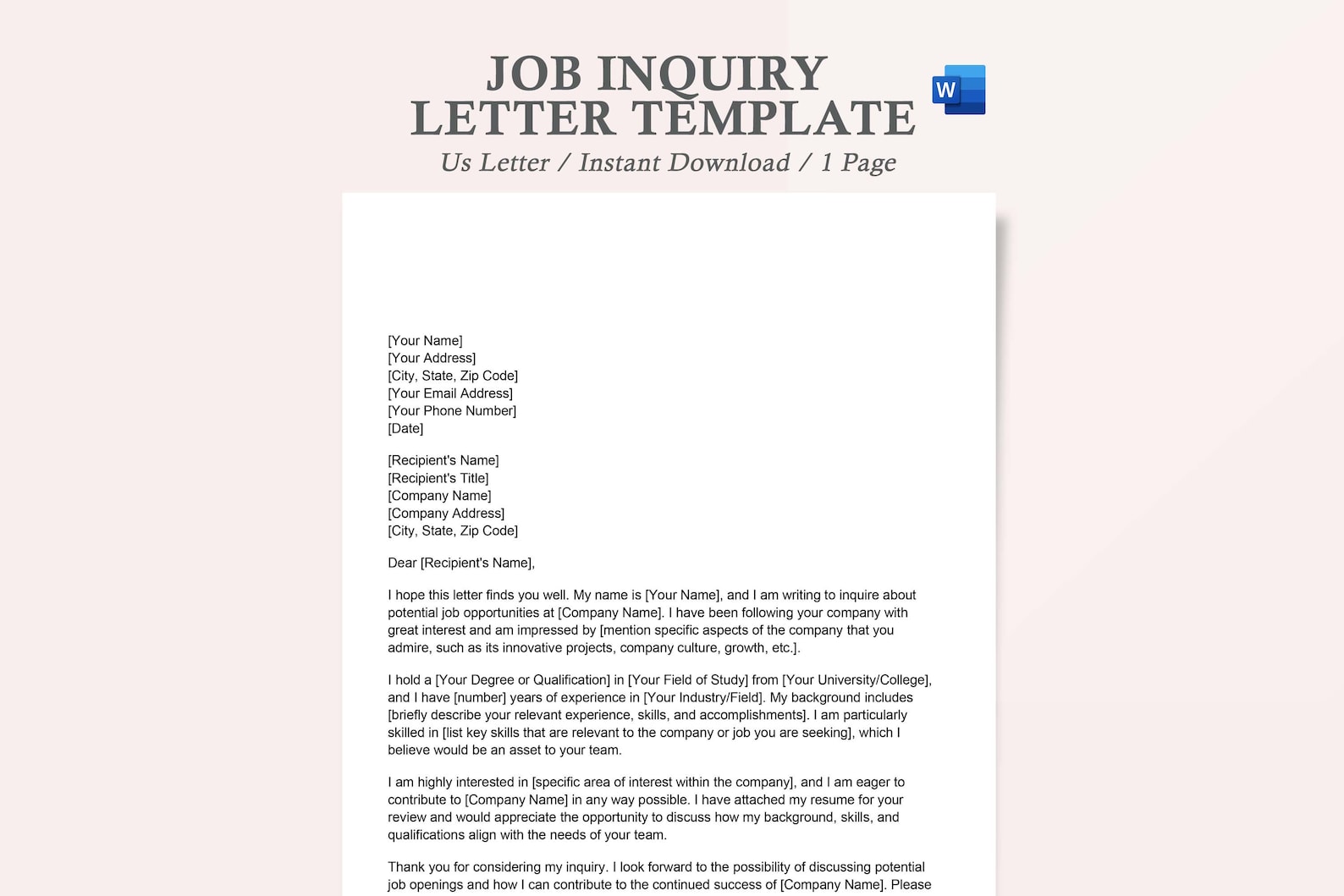 Job Inquiry Letter Template,inquiry Job Letter,inquiry Letter Sample ...