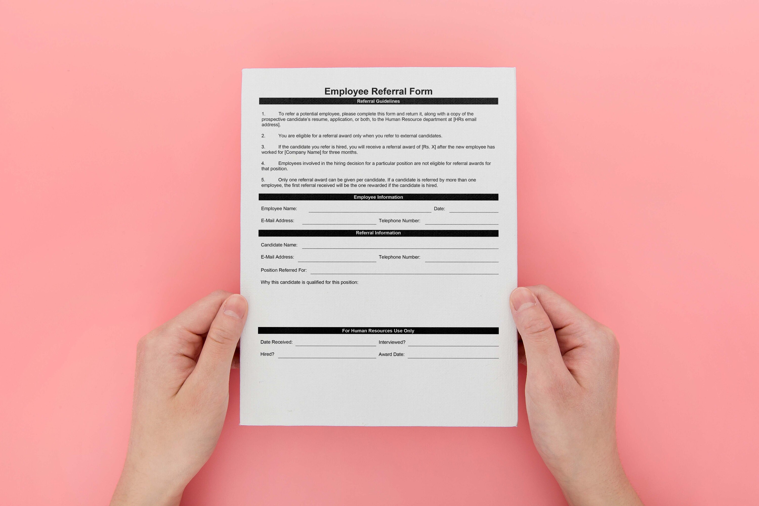Employee Referral Form,employee Referral Program Form,employee Referral ...