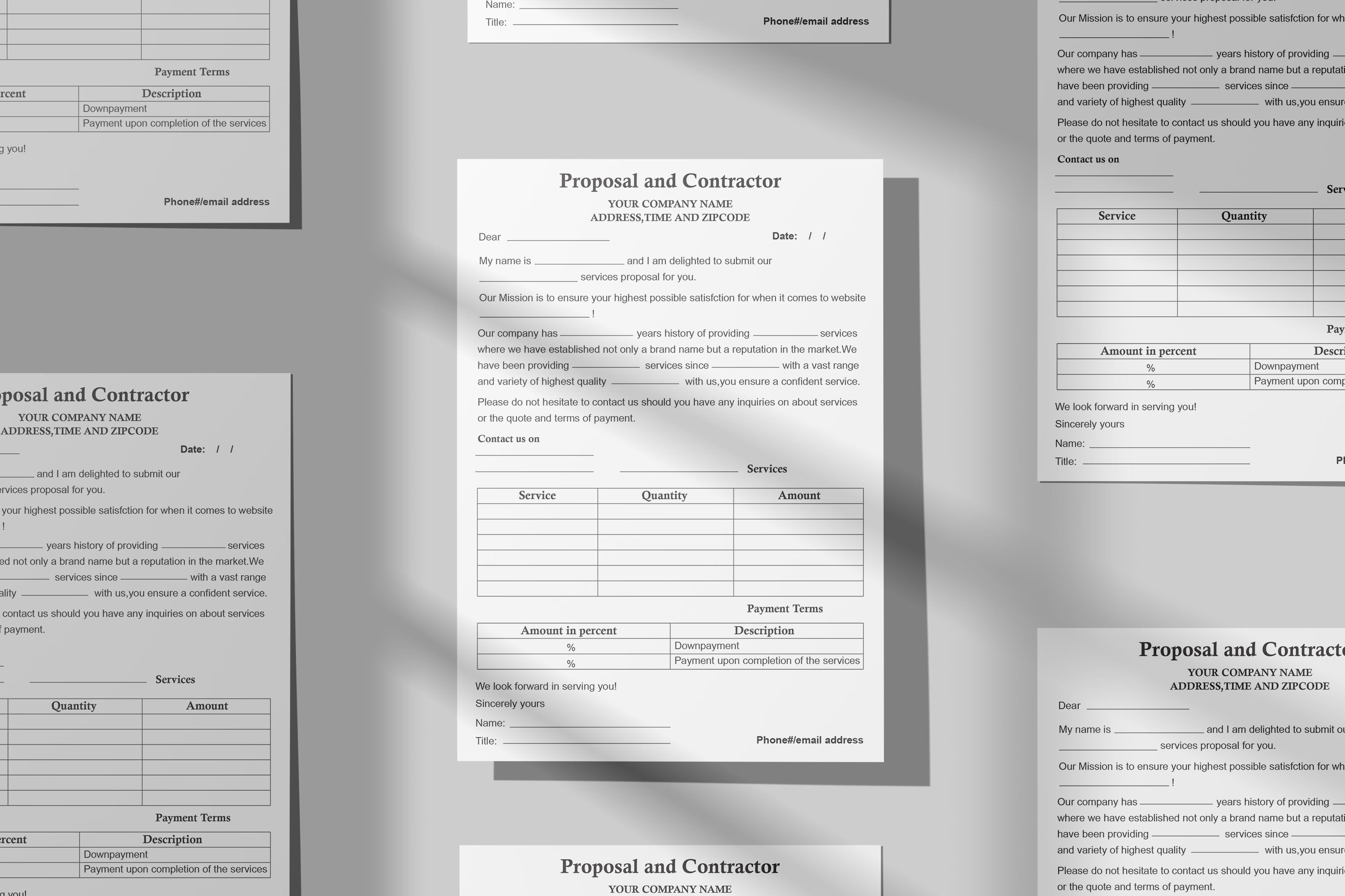 Proposal Contract Templateprintable Proposal Formcontact - Etsy