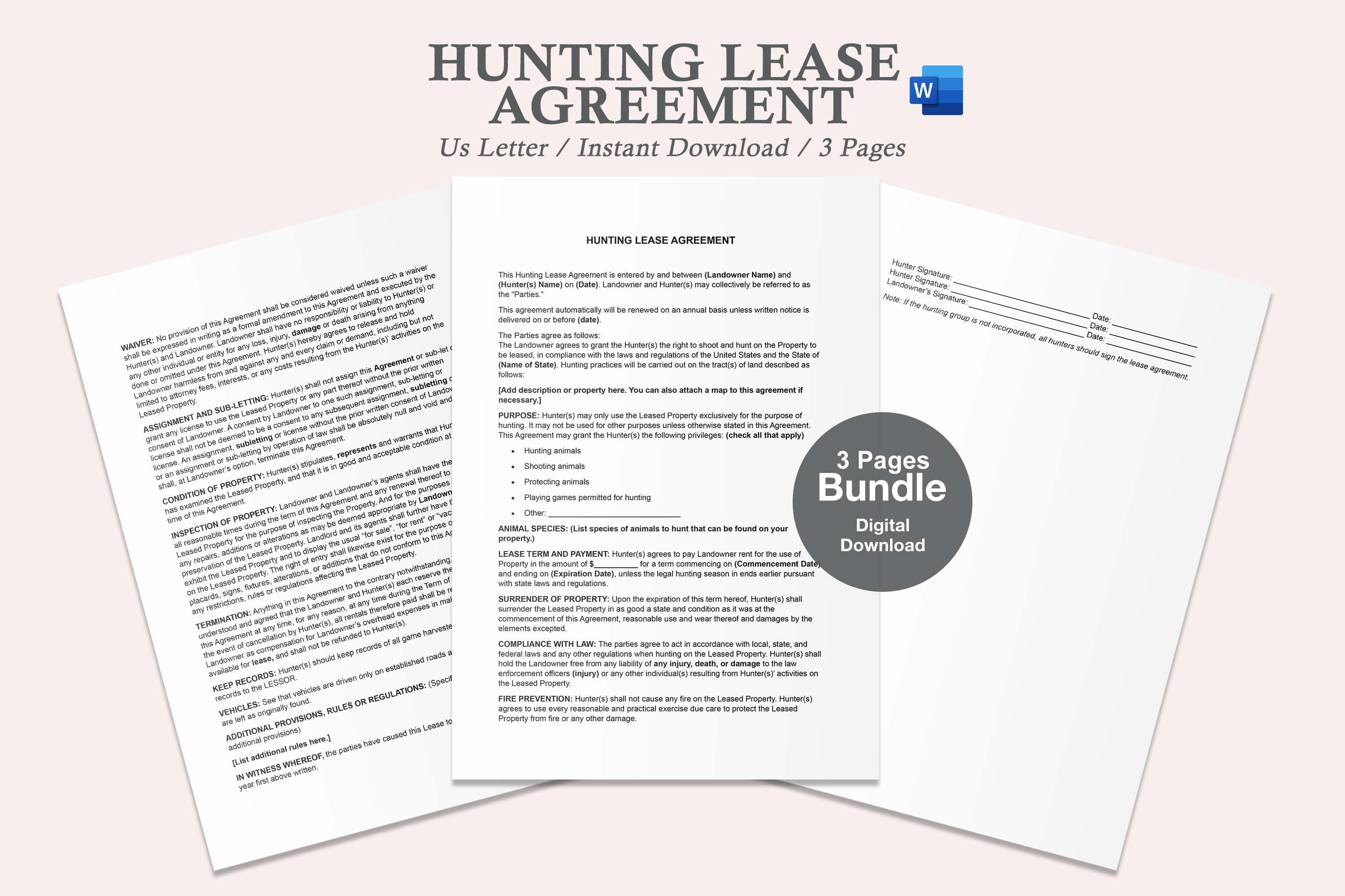 Hunting Lease Agreement,hunting Lease Agreement Template,hunting Lease ...