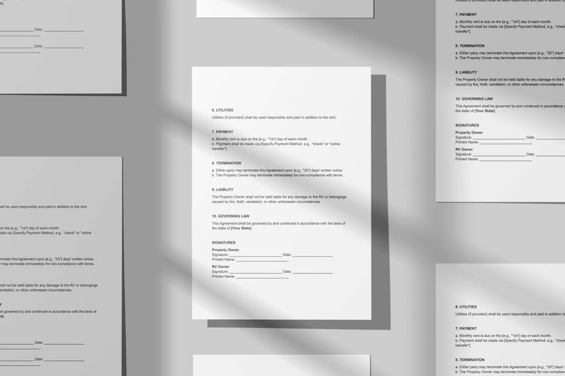 Rv Space Rental Agreement,rv Storage Rental Agreement Template,rv ...
