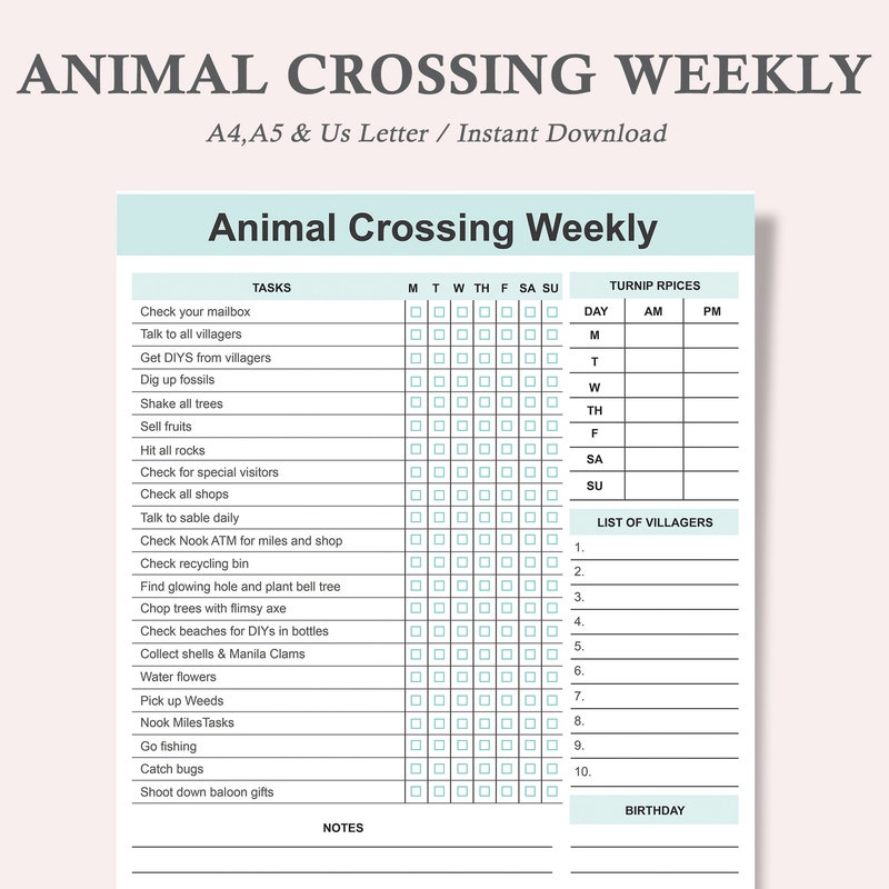 Acnh Printable List - Etsy