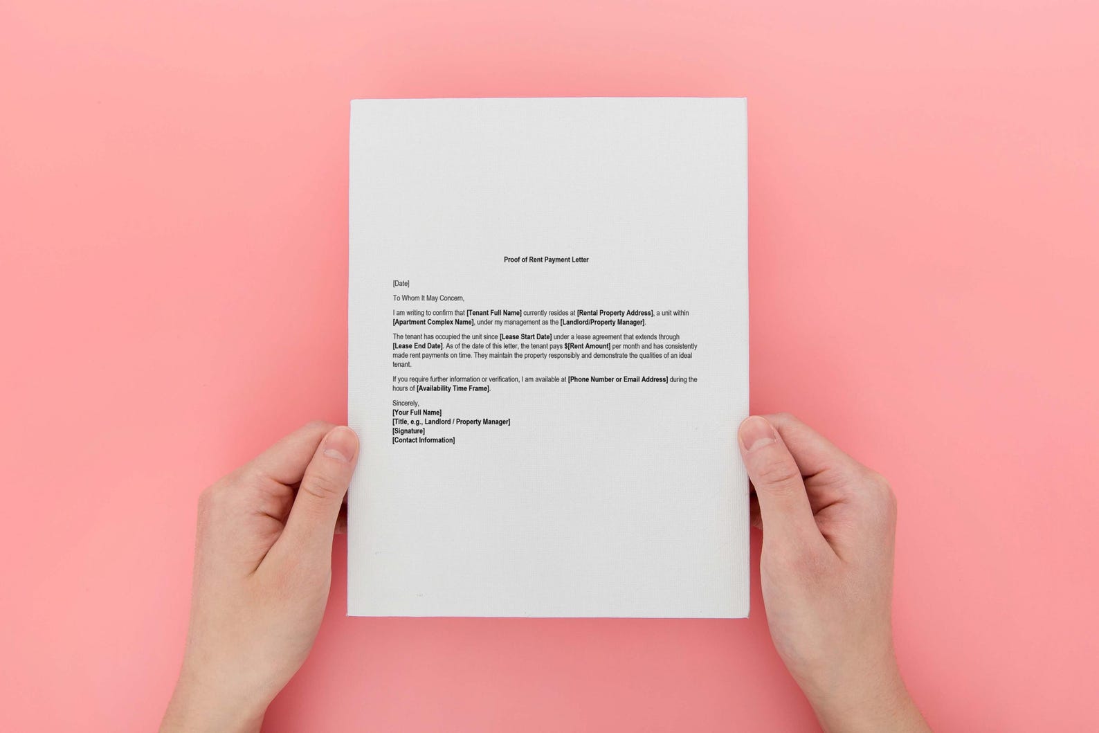 Proof of Rent Payment Letter Template,proof of Rental Payment Letter ...