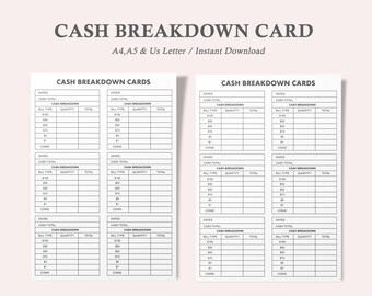 Safe Count Breakdown Sheet | Etsy