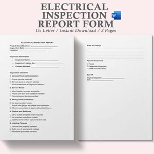 Electrical Inspection Report,electrical Inspection Condition Report ...