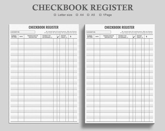 Printable Check Log - Etsy