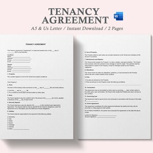 Tenancy Agreement,standard Tenancy Agreement,tenancy Contract Template ...
