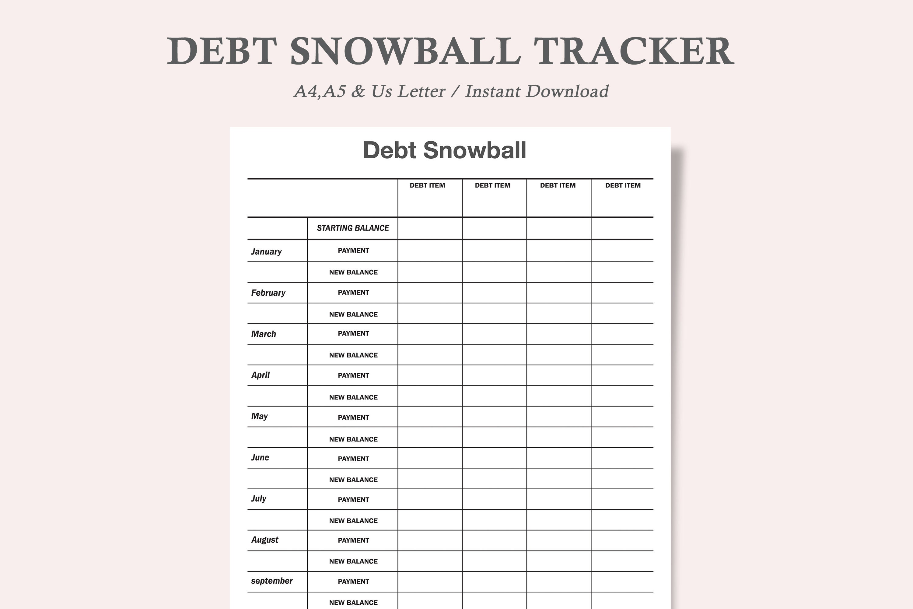 Debt Snowball Tracker,snowball Debt Tracker,debt Snowball Tracker ...