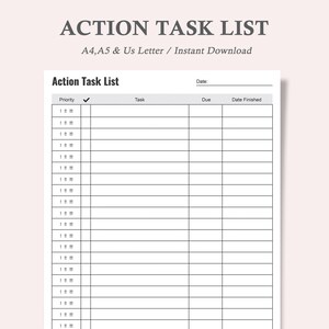Action Task List,task List,task Tracker,daily Task List,task to Do List,to Do Task List,work ...