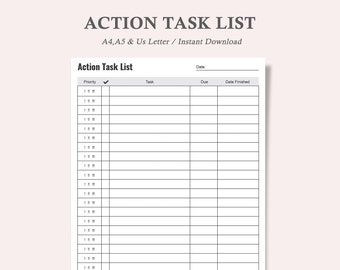 Action Task Tracker - Etsy