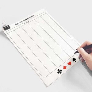 Rummy Score Sheet,game Score Card,gin Rummy,rummy Log,gaming Tracker ...