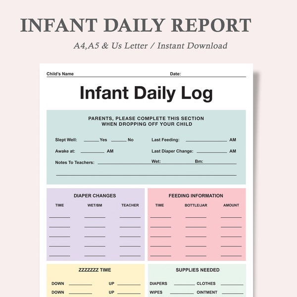 Toddler Daily Report - Etsy